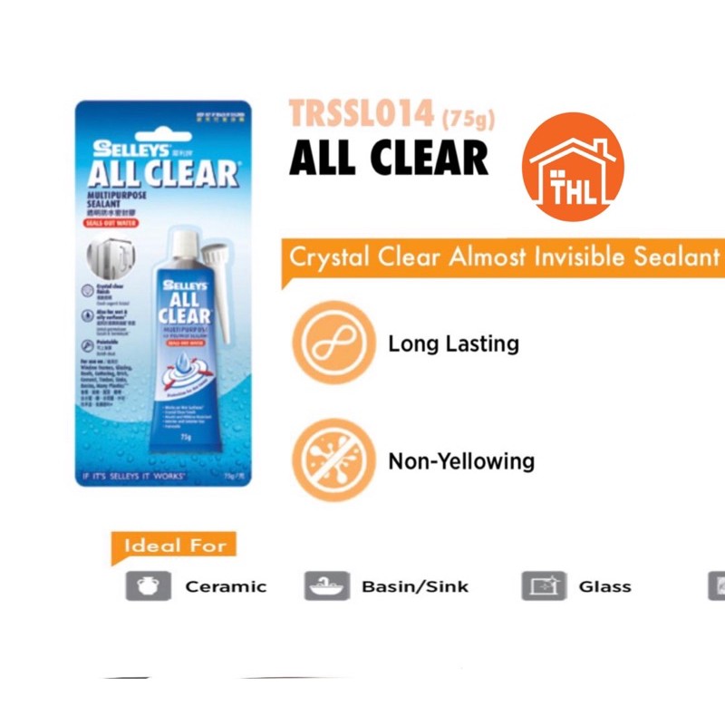 Selleys All Clear Multi Purpose Sealant 75g | Shopee Singapore