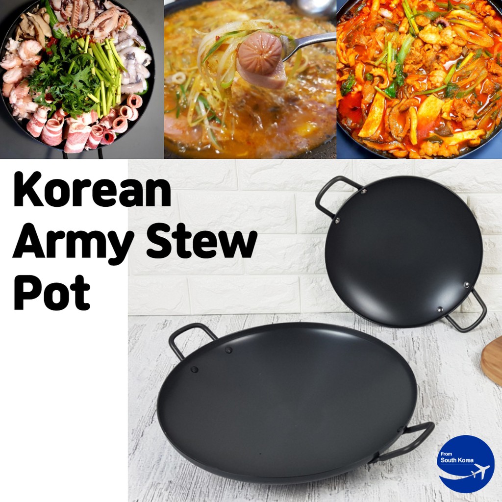 Korean Army Stew Pot Budae Jjigae Wide Hot Pot | Shopee Singapore