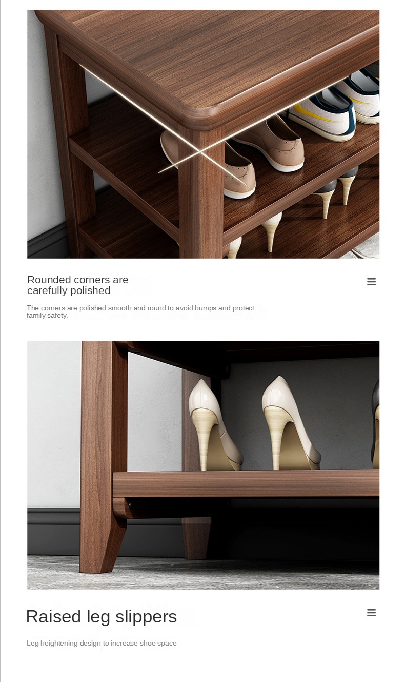 [Ready Stock]Solid wood shoe changing stool: a bench that integrates a ...