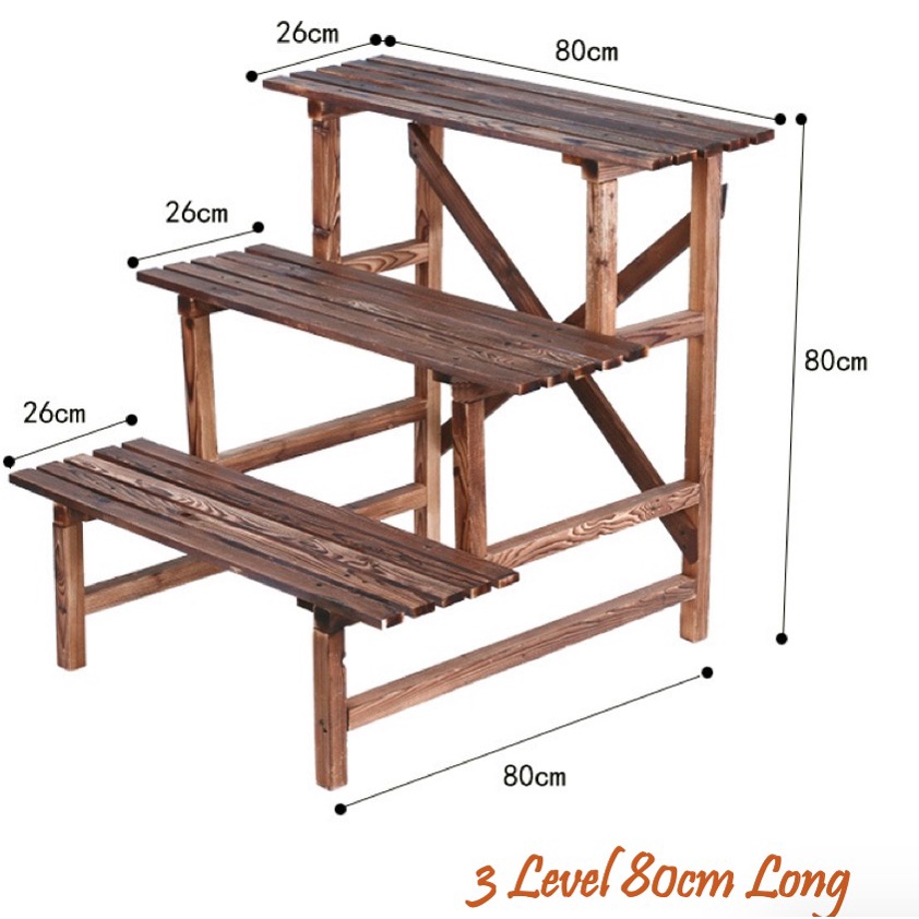 Wooden Plant Rack / Wooden Step Rack / Balcony Rack / Planter Rack ...