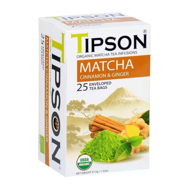 Tipson Organic Cinnamon Ginger Matcha Tea Infusions (25 Individually ...