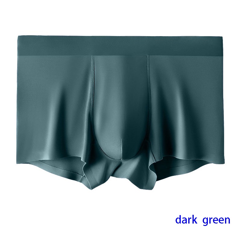 1PC Men's Ice Silk Boxer Briefs Silky Breathable Mid Waist Underwear ...