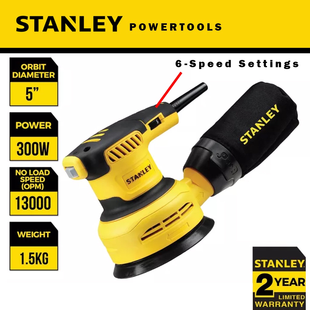 Stanley 5" Random Orbital Sander 【SS30】 | Shopee Singapore