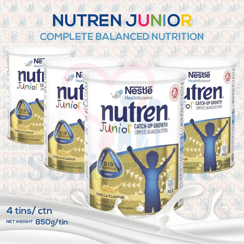 [NEW Packaging] Nestle Nutren Junior 850g Vanilla Flavour Less Sugar ...
