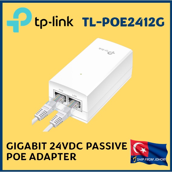 TP-LINK GIGABIT 24VDC PASSIVE PoE ADAPTER TL-POE2412G (No box) | Shopee ...