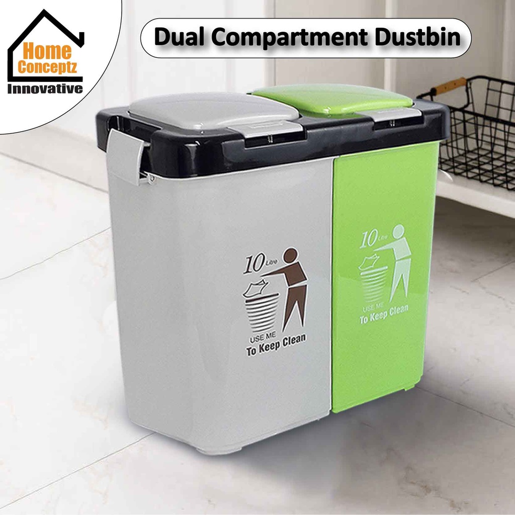 Elianware Dual Compartment 10Ltr Dustbin | Shopee Singapore