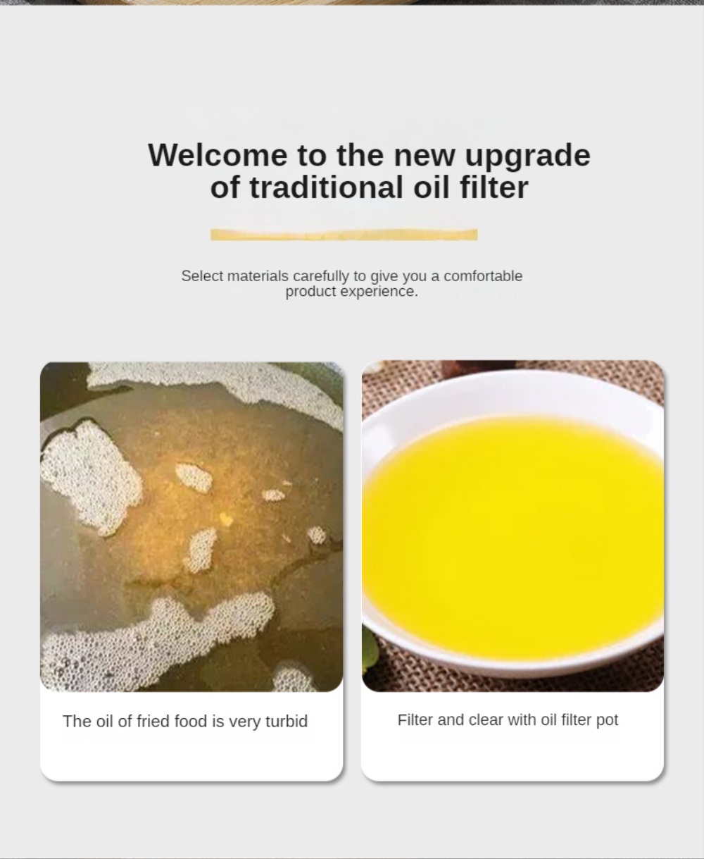 Transparent Glass Oil Filter Pot with Scale Oil Bottle Kitchen Oil ...