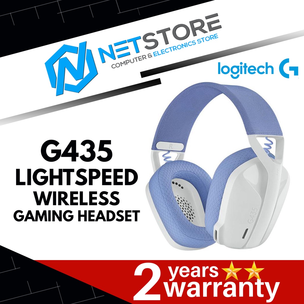 LOGITECH G435 LIGHTSPEED WIRELESS GAMING HEADSET - OFF WHITE & LILAC ...