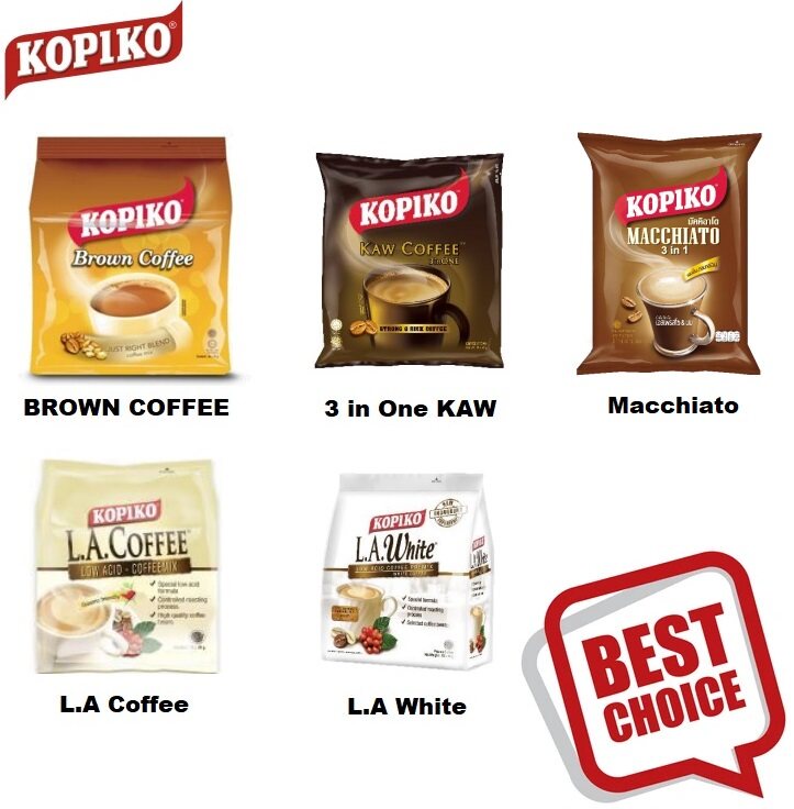 5 Jenis: KOPIKO Coffee Kopiko Extra Kaw Kopi L.A. 3in1 Instant Coffee ...