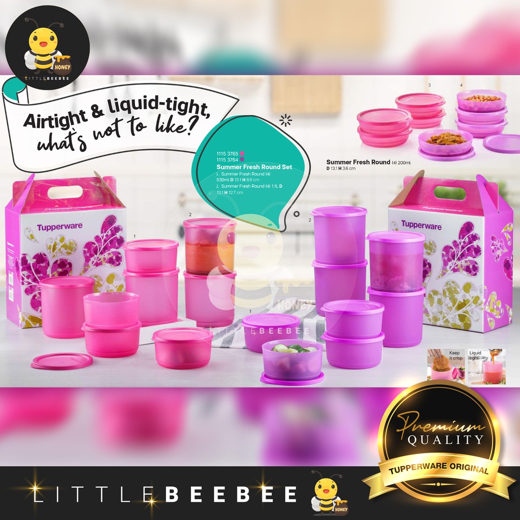 Tupperware Summer Fresh Round Set / Fresh Round / Food Storage (6pcs ...