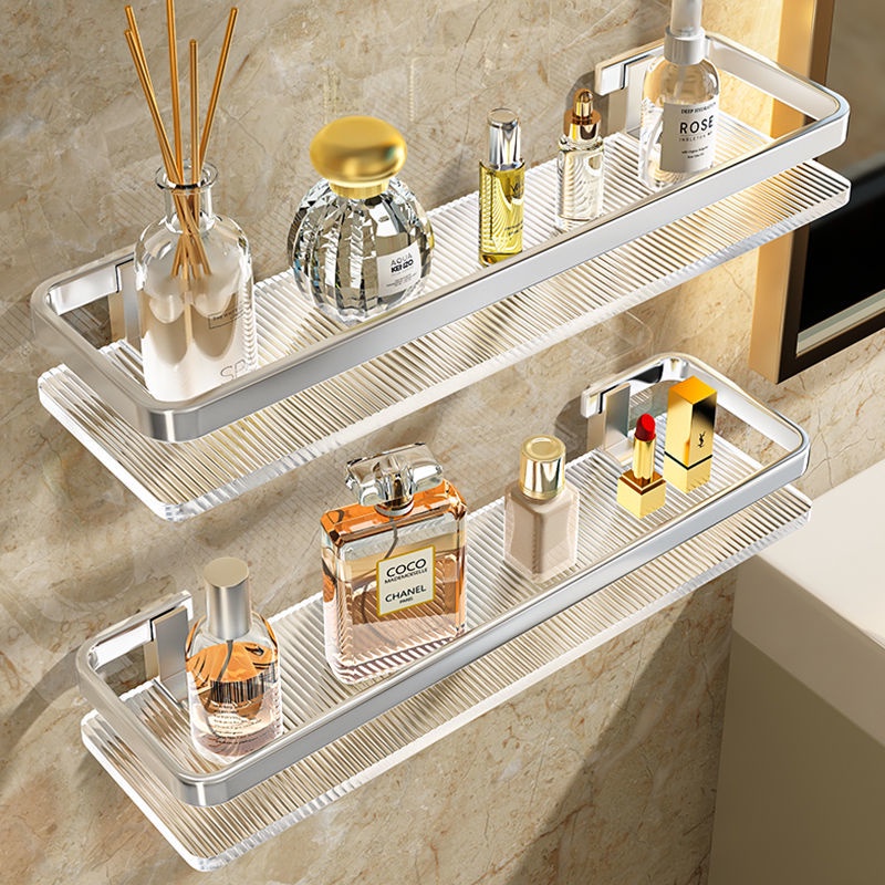 KONG Acrylic Bathroom Shelf No Drilling Shampoo Holder Wall Mounted ...
