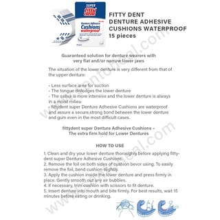 Fittydent Denture Adhesive Cushions Waterproof - Fitty Dent Cushions ...