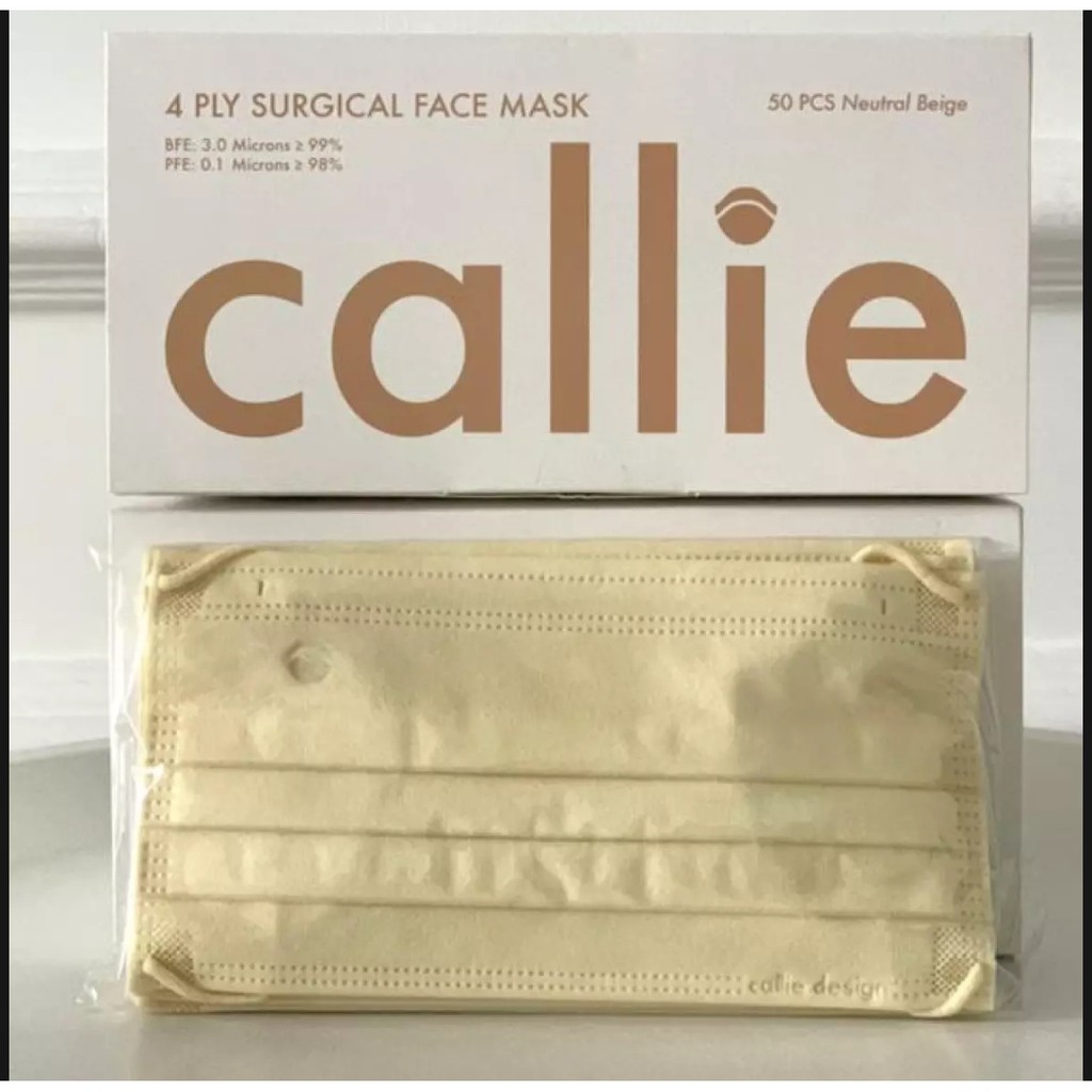 Callie 4 Ply Surgical Face Mask Disposable Type Vanila Color Look Young ...