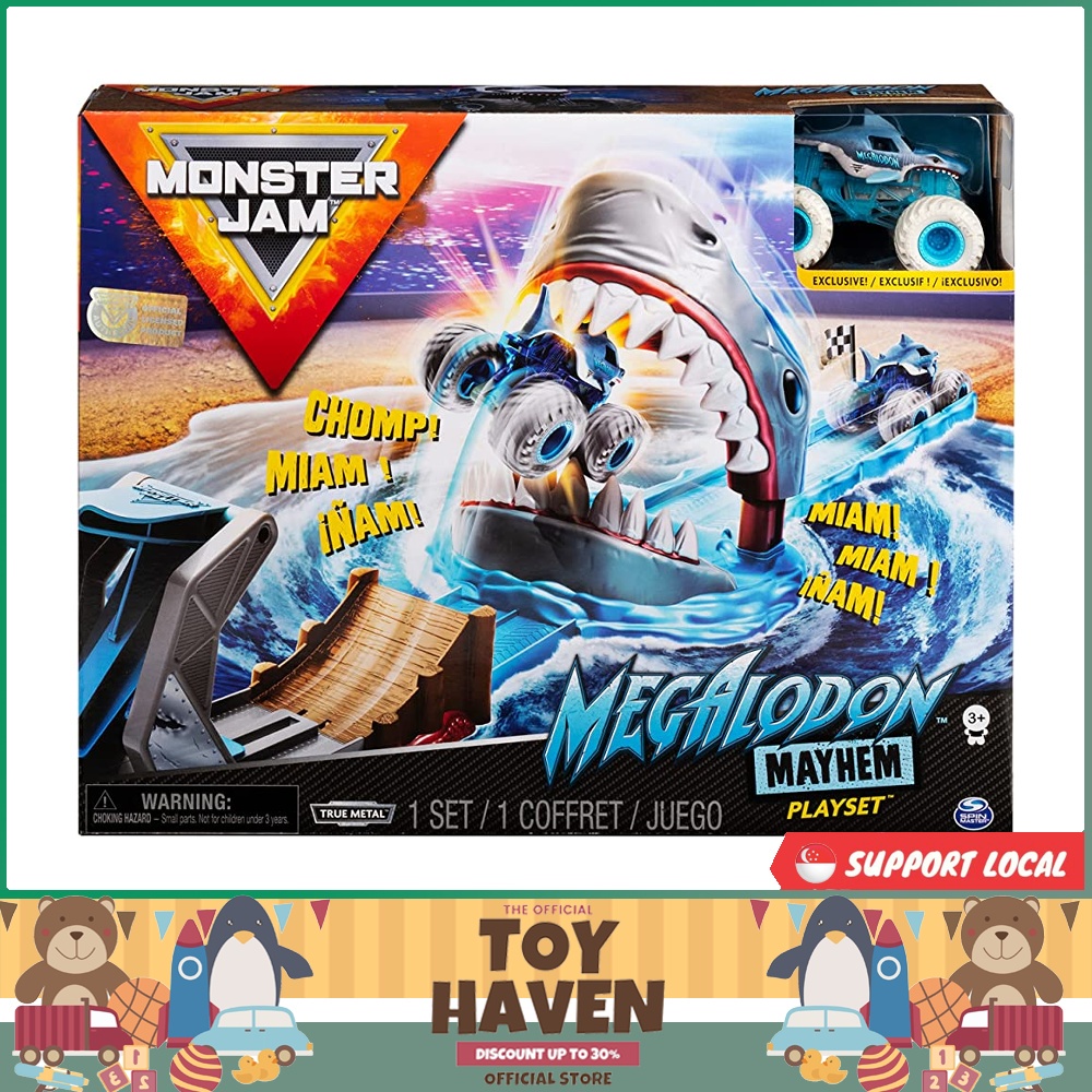[sgstock] Monster Jam, Official Megalodon Mayhem Playset with Exclusive ...