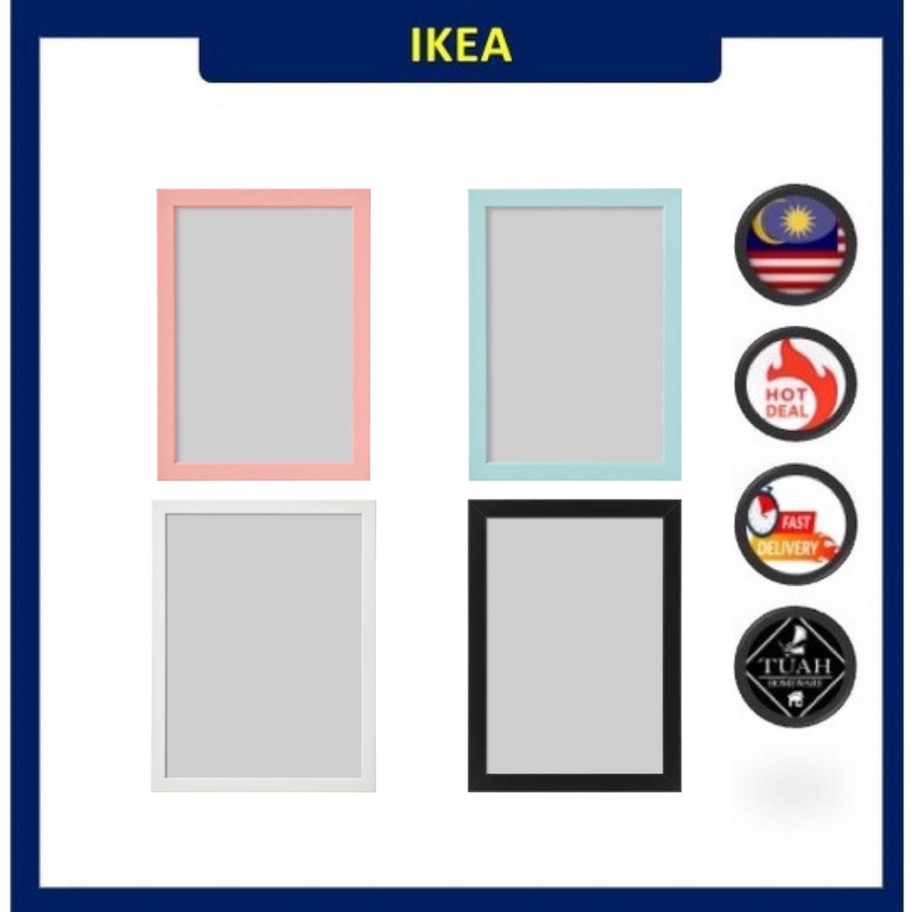 IKEA FISKBO PICTURE FRAME (BLACK,WHIT, LIGHT BLUE, LIGHT PINK) | Shopee ...