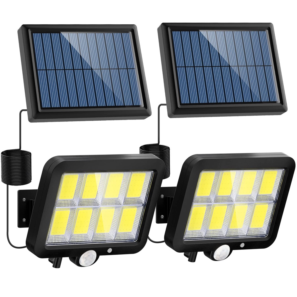 Solar Motion Sensor Light Outdoor, 160 Bright COB LED, 16.4Ft Cable, 3 ...