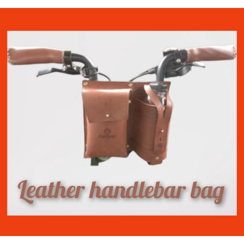 Leather handlebar bag Folding Bike Leather handlebar bag Folding Bike ...