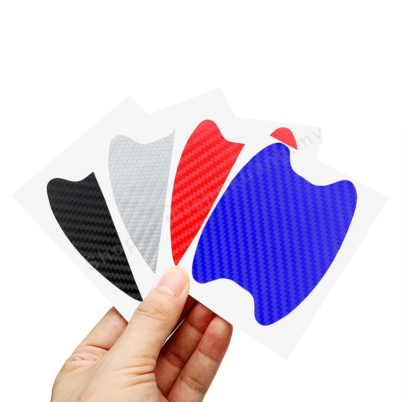 Universal Car Door Handle Stickers Carbon Fiber Handle Protector Anti ...
