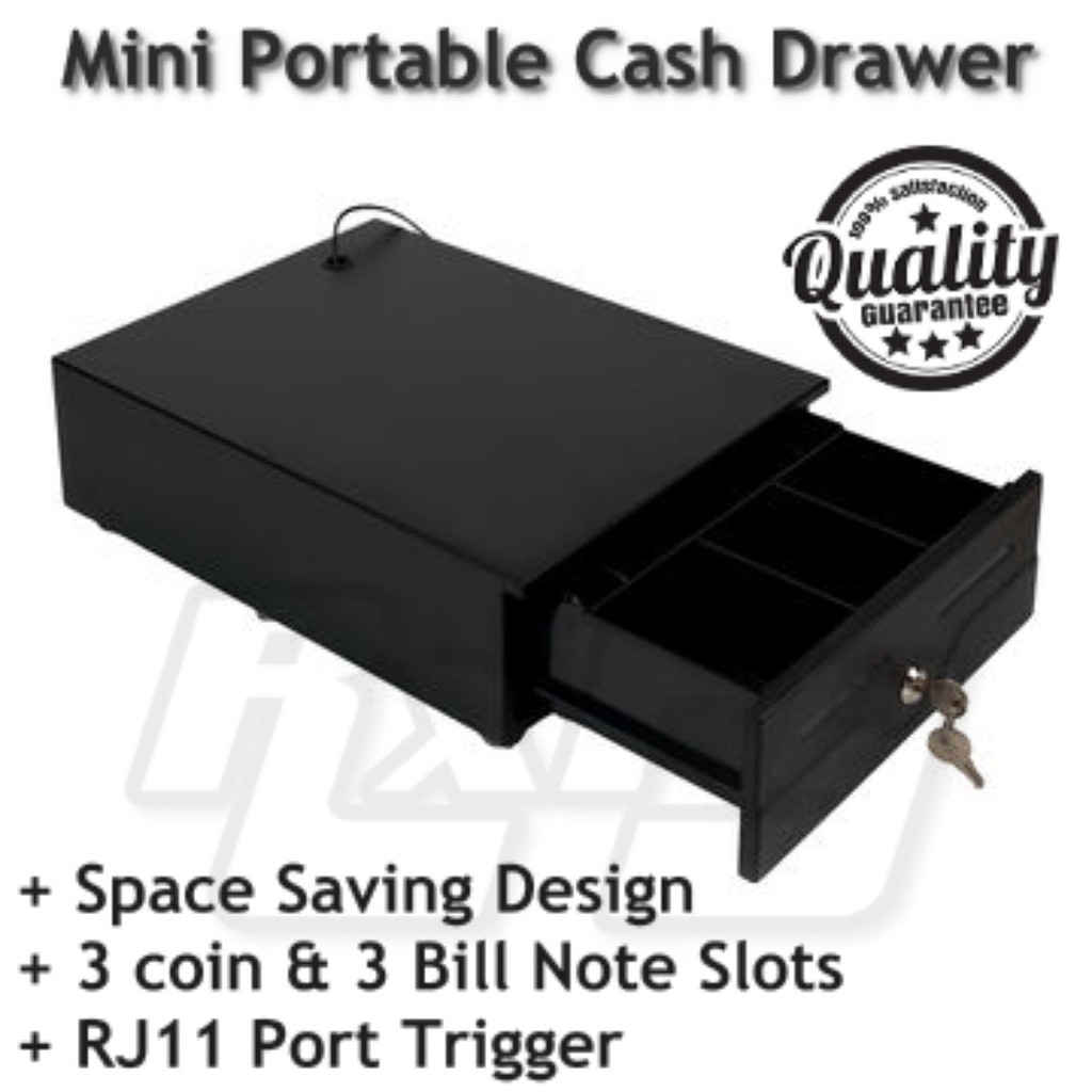 Black Mini Portable Small Cash Drawer Cashbox box POS point of sale ...
