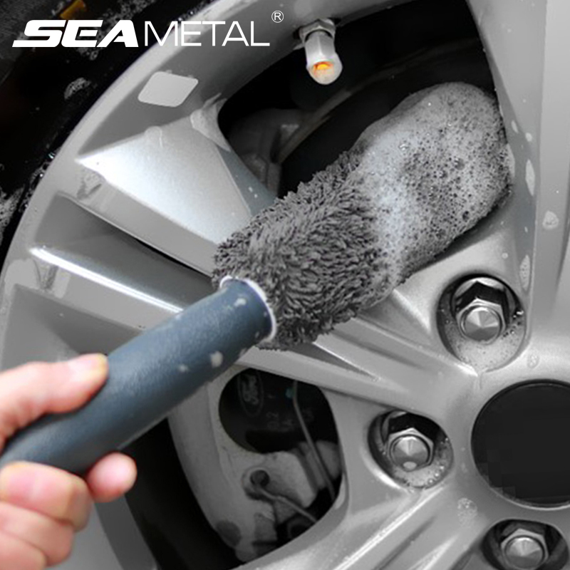 SEAMETAL Car Wash Brush Microfiber Wheel Tire Rim Duster Car Cleaner ...