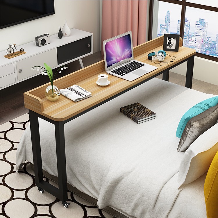 DAXINSI Long Table Bed Table Movable Table Computer Table Mobile With ...
