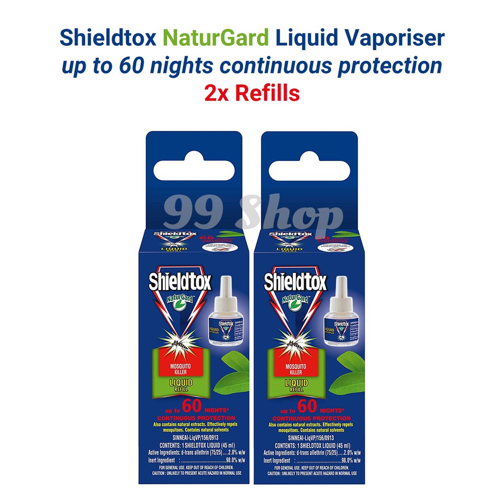 Shieldtox NaturGard Electric Liquid Vaporiser REFILL 2x45ml or Mortein ...