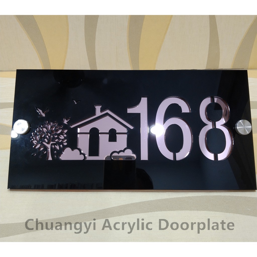 House Number Plate Acrylic Sign 3D Nombor Rumah PAPAN TANDA RUMAH亚克力门牌号 ...