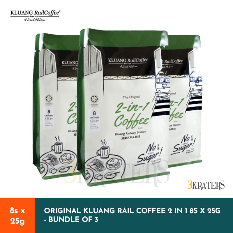 ORIGINAL KLUANG RAIL COFFEE 2 IN 1 8S X 25G - BUNDLE OF 3 | Shopee ...