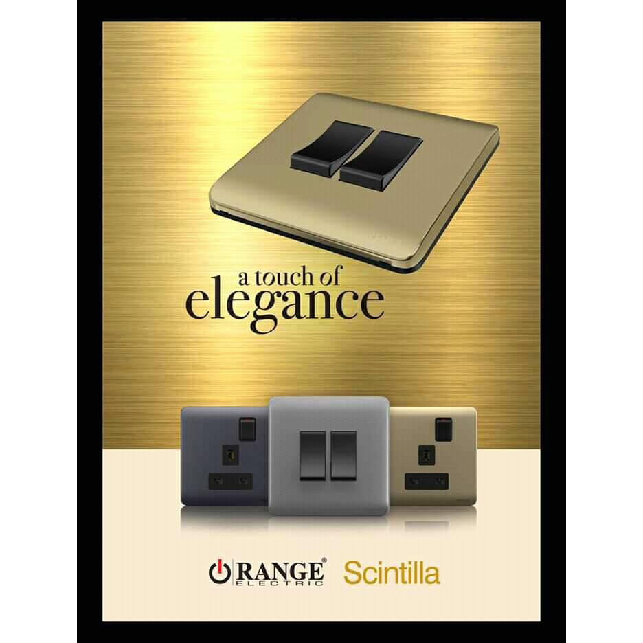 [SG Safety Mark Approved] Switch and Socket Gold Matte (Orange Electric ...