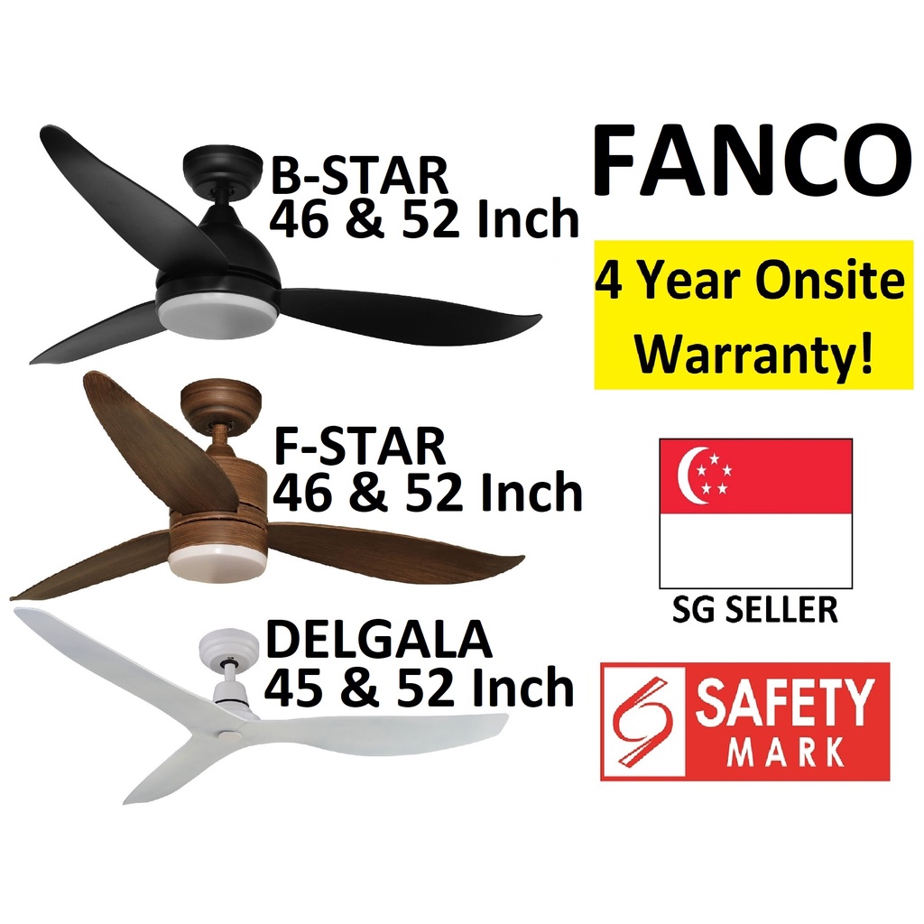 FANCO DC Ceiling Fan - B-Star / F-Star / Delgala | Shopee Singapore