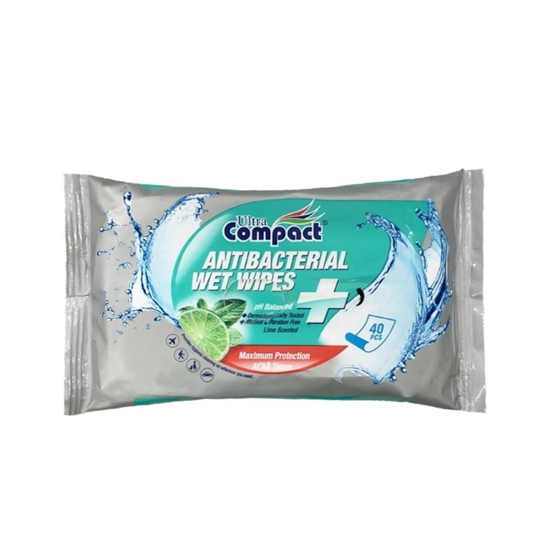 Ultra Compact Antibacterial Wet Wipes 40'S - Beauty Language | Shopee ...