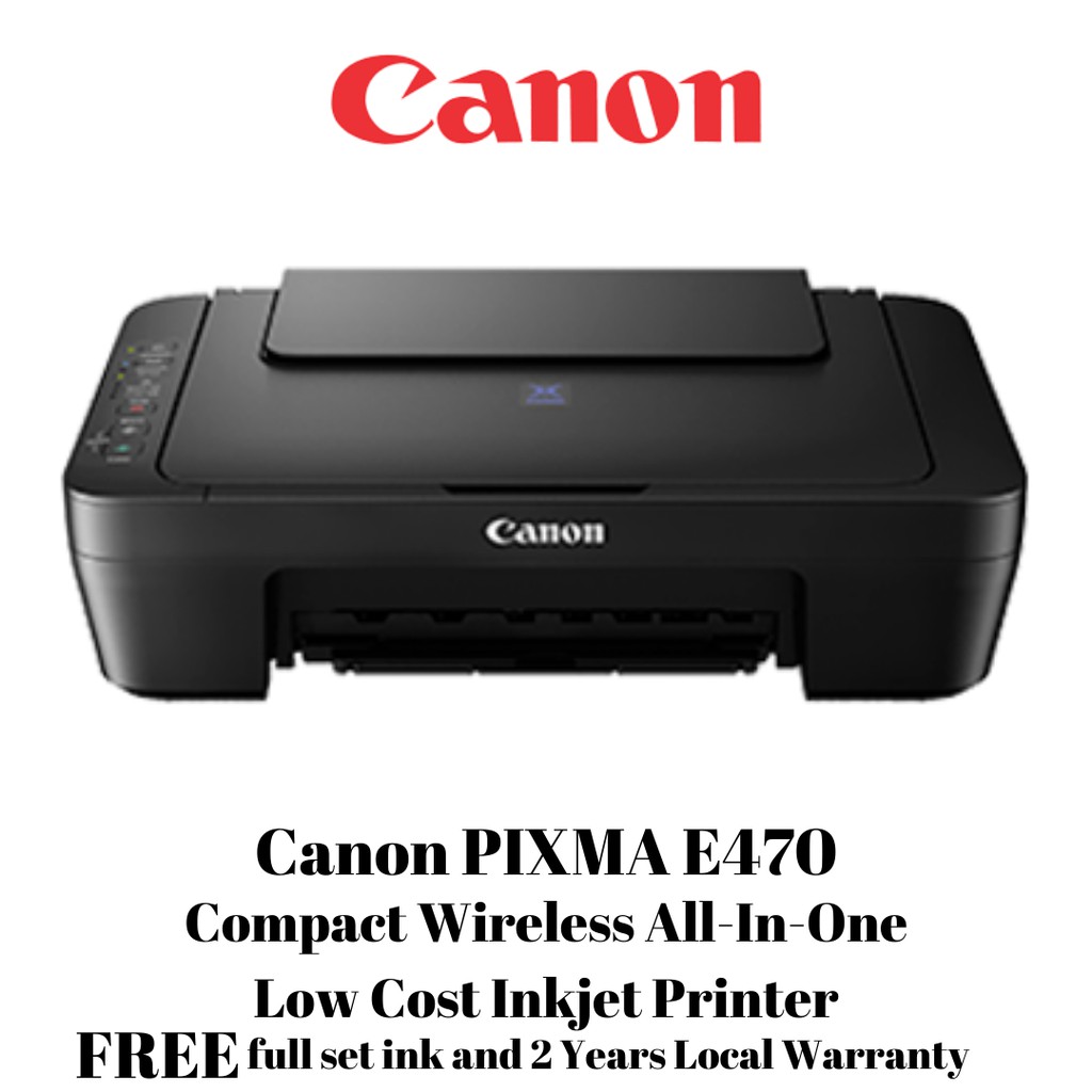 Canon PIXMA E470 Compact Wireless All-In-One Low Cost Printer E 470 ...
