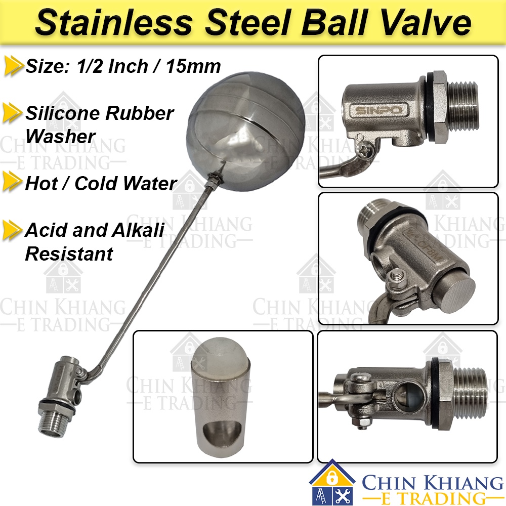 Stainless Steel Float Valve with Ball Water Tank Hot Water Bola Tangki ...