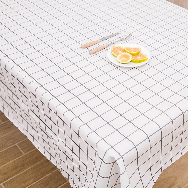 Grid Printed Tablecloth Kitchen Waterproof Table Colth Cover Mat ...