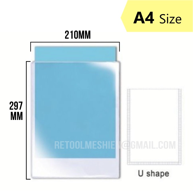 6pcs Super Thick Waterproof Clear A3/A4/F4 Soft File Holder L/U/C Shape ...