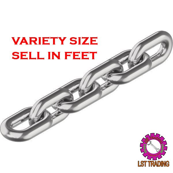 [1 UNIT 1 FEET] GALVANISED IRON CHAIN LINK / GI RANTAI BESI (SELL IN ...