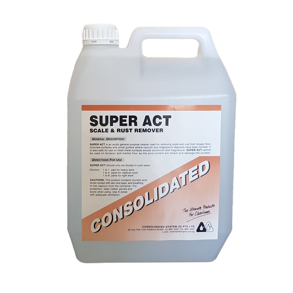 5L SUPER ACT - Mosaic Tile Cleaner, Rust, Scale, Stain Remover, Acid ...