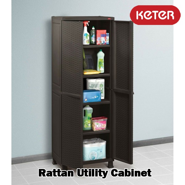 Keter Rattan Utility Cabinet with Legs | Shopee Singapore