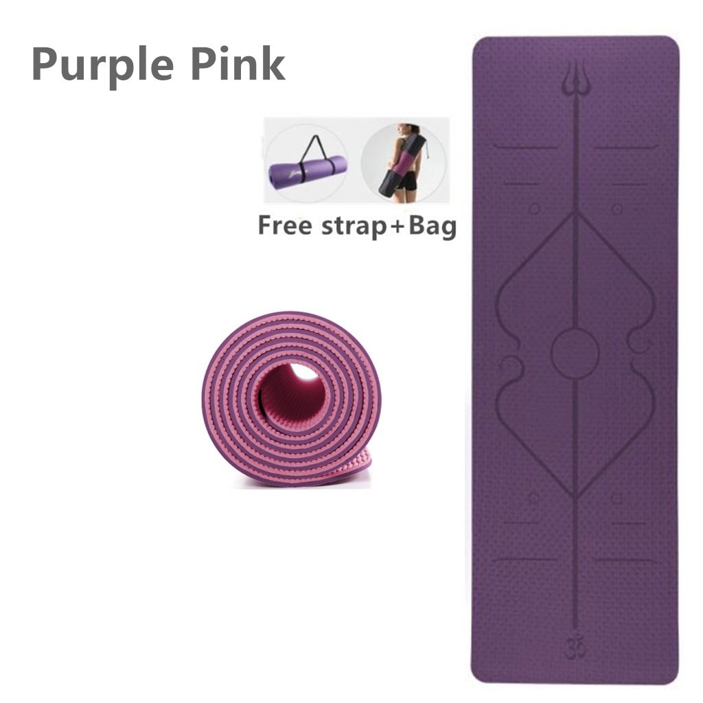Free Shipping!SG Seller TPE Double-Layer Double-Color Non-slip Yoga mat ...