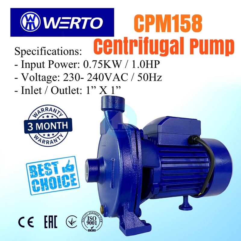 WERTO CPM158 Centrifugal Pump/ Peripheral Pump/ Water Pump | Shopee ...