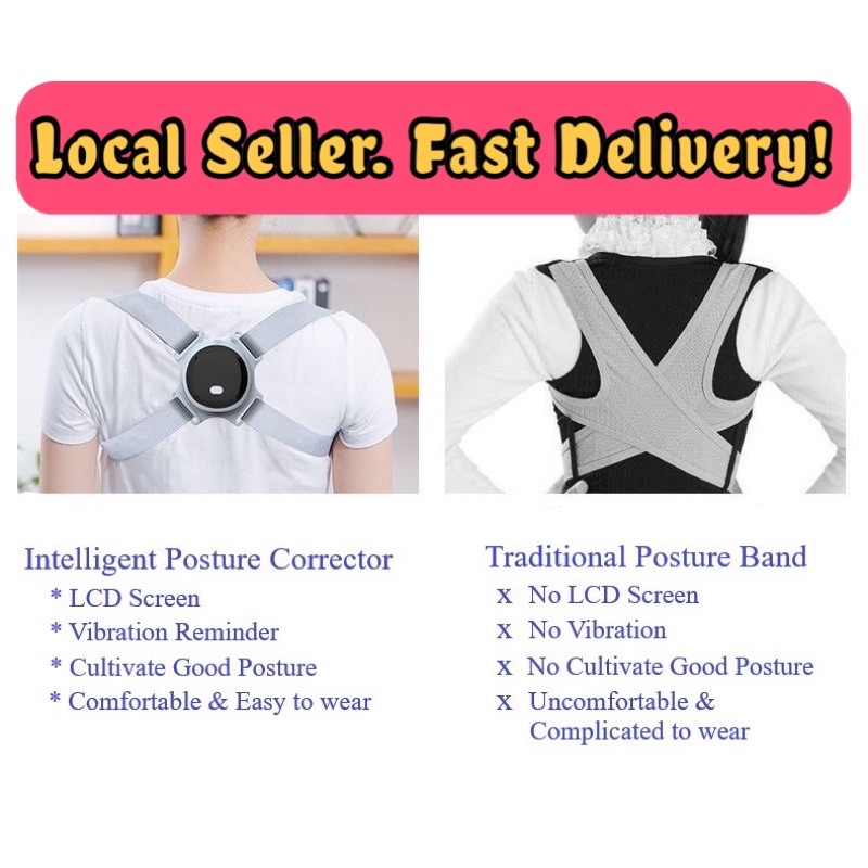 Intelligent Back Posture Corrector Adjustable Spine back shoulder belt ...
