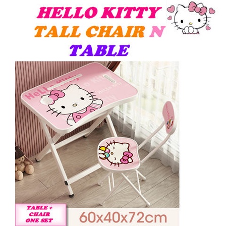 HELLO KITTY TALL TABLE N CHAIR*STUDY*READING*FOLDABLE*KIDS* | Shopee ...