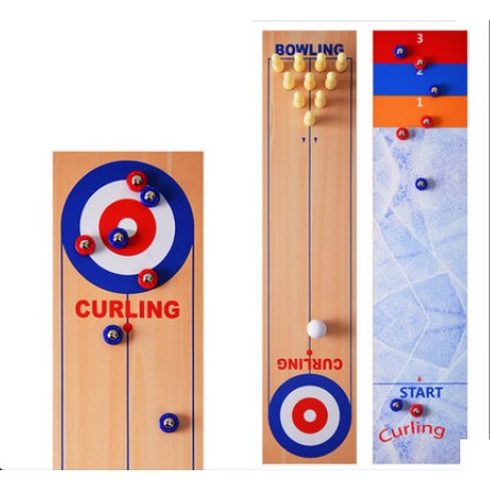 3 in 1 Bowling Curling Shuffleboard Game Table Indoor Desk Family Mix ...