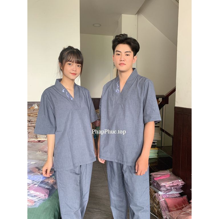 Buddhist clothes - Blue shirts - Temple clothes - Single and double ...