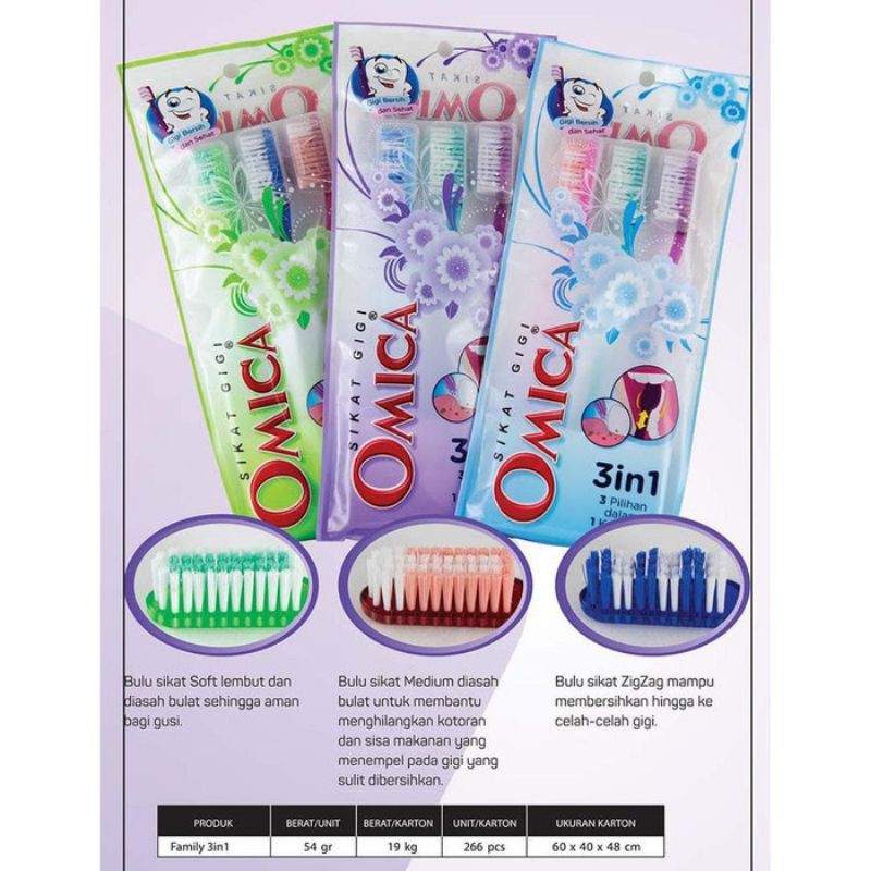 Omica Family Toothbrush 3 IN 1 (RANDOM COLOR!!!) | Shopee Singapore