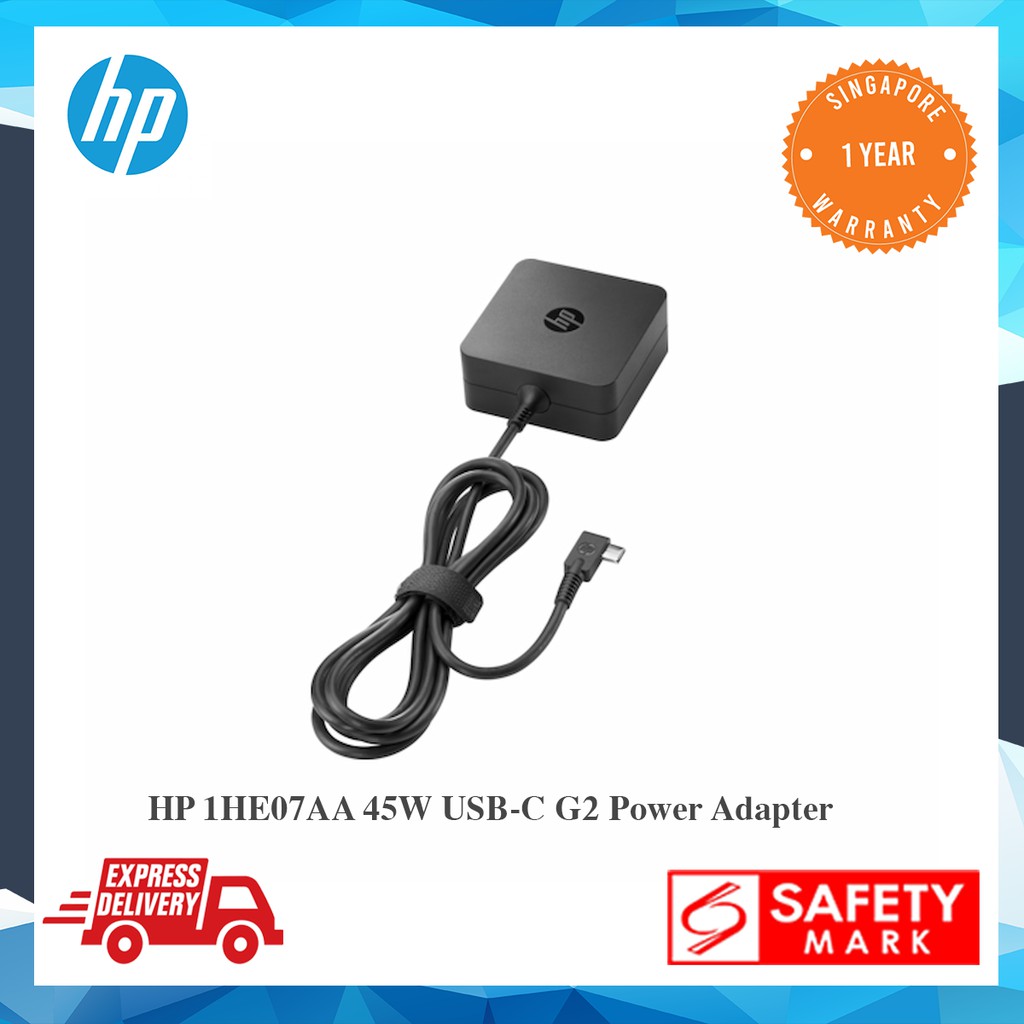 Brand New Original HP 1HE07AA 45W USB-C G2 Power Adapter - Singapore ...