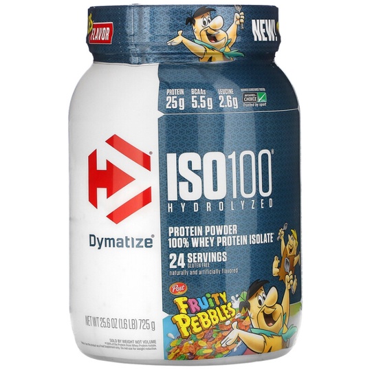 Dymatize Nutrition, ISO100 Hydrolyzed, 100% Whey Protein Isolate, Fruity Pebbles, 1.6 lb (725 g ...