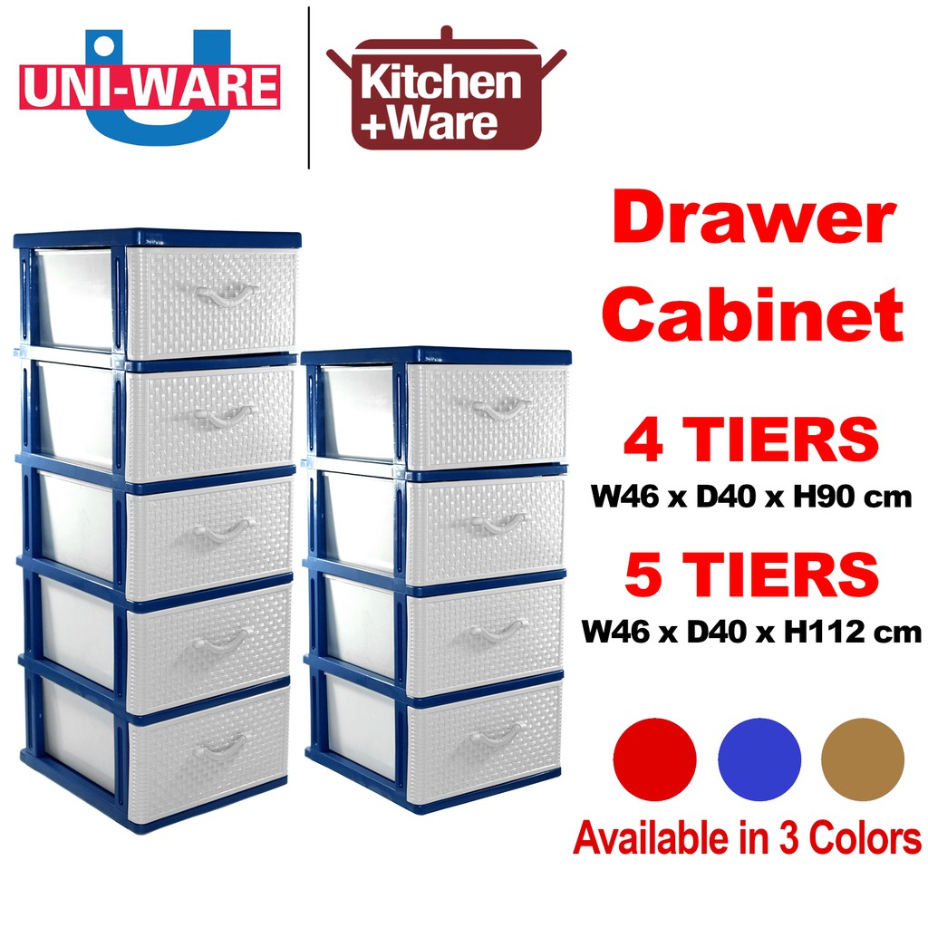 UNI-WARE Eco-friendly Drawer Cabinet Set of 4Tier / 5Tier | Laundry ...