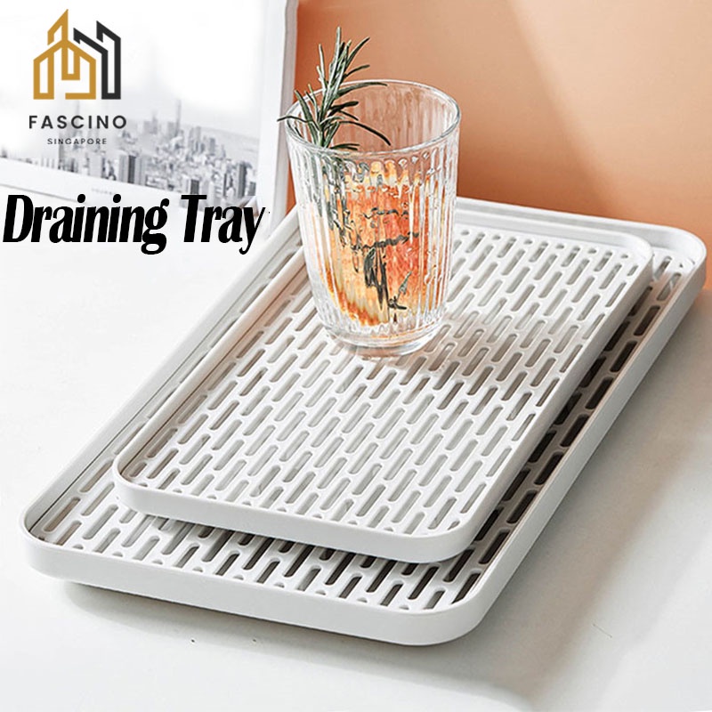 【SG】Cup Draining Tray Tableware Cutlery Dish Drying Tray Kitchen Sink ...