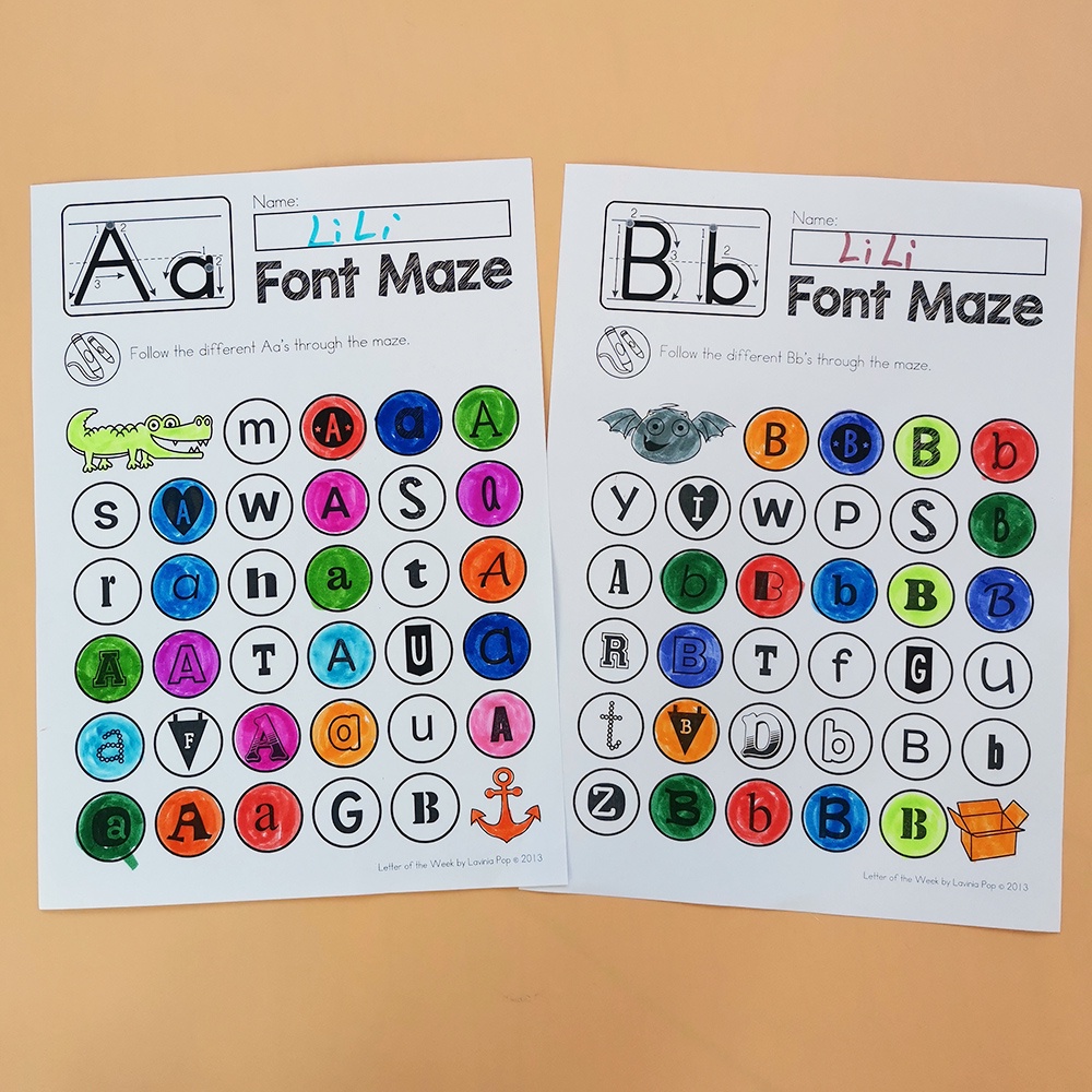 English 26 Alphabet From-A-to-Z Workbook Exercise Paper Book for Kid ...